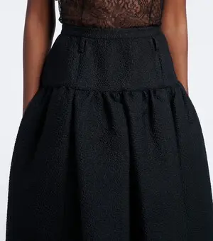 Dolce & Gabbana Gathered Wool And Silk-blend Midi Skirt