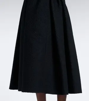 Dolce & Gabbana Gathered Wool And Silk-blend Midi Skirt