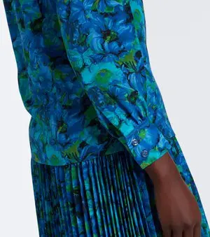 Gucci Floral Silk Georgette Blouse - Blue
