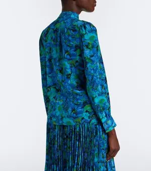 Gucci Floral Silk Georgette Blouse - Blue