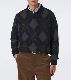 Polo Ralph Lauren Argyle Wool And Mohair Polo Sweater