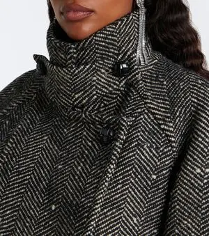 Isabel Marant Étoile Elvane Herringbone Wool Peacoat - Black