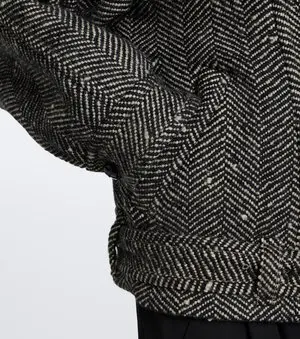 Isabel Marant Étoile Elvane Herringbone Wool Peacoat - Black