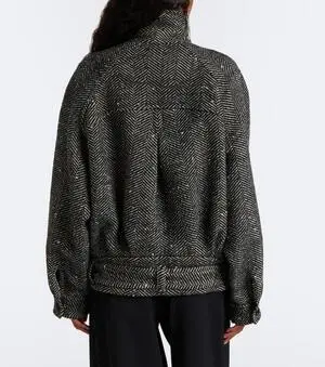 Isabel Marant Étoile Elvane Herringbone Wool Peacoat - Black