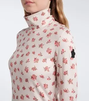 Moncler Floral Turtleneck Ski Top