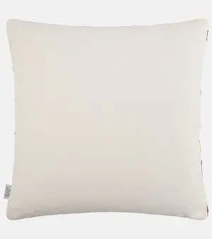 LES-OTTOMANS Printed Silk And Cotton Velvet Cushion - Multicoloured