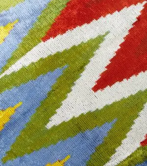 LES-OTTOMANS Printed Silk And Cotton Velvet Cushion - Multicoloured