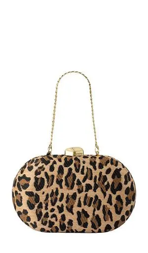 OLGA BERG Giselle Woven Clutch In Brown