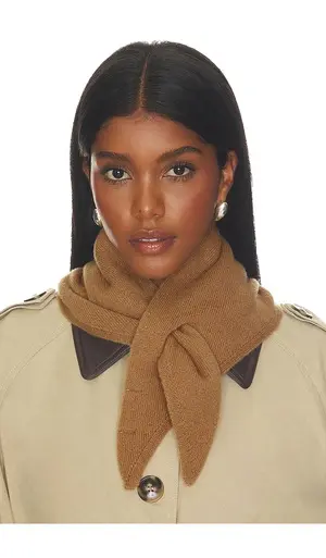 Hat Attack Triangle Knit Scarf In Tan - Camel