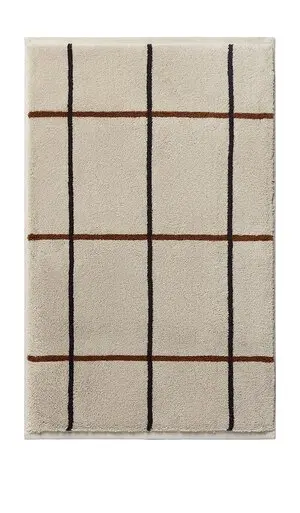 PARACHUTE Organic Plush Tub Mat In Multi - Bone Windowpane