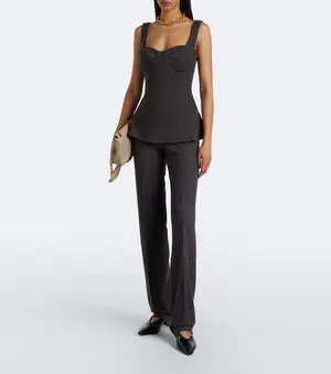 Ralph Lauren Macy Wool Jersey Straight Pants