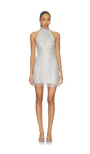 SAU LEE Shao Mini Dress In Green