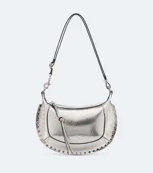 Isabel Marant Étoile Oskan Moon Metallic Leather Shoulder Bag - Silver