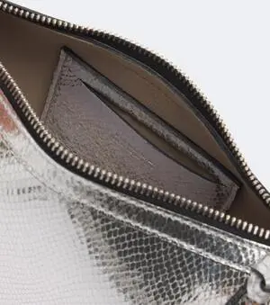 Isabel Marant Étoile Oskan Moon Metallic Leather Shoulder Bag - Silver