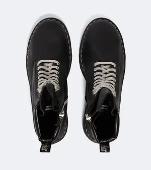 Rick Owens X Dr. Martens Quad Leather Platform Ankle Boots
