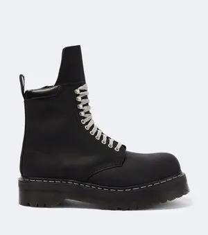 Rick Owens X Dr. Martens Quad Leather Platform Ankle Boots