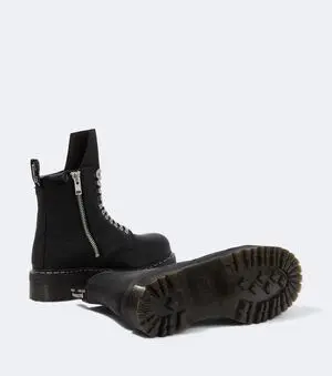 Rick Owens X Dr. Martens Quad Leather Platform Ankle Boots