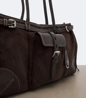 Prada Bonnie Large Corduroy Shoulder Bag