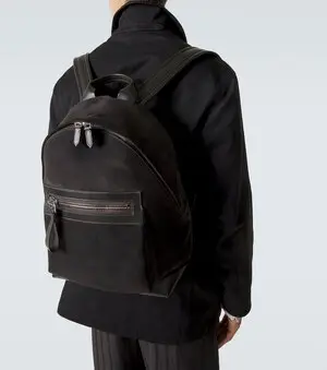 TOM FORD Buckley Leather-trimmed Suede Backpack