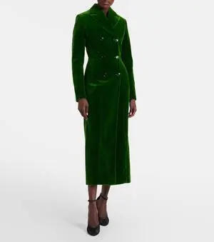 Alaïa Double-breasted Cotton Velvet Coat