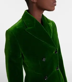 Alaïa Double-breasted Cotton Velvet Coat