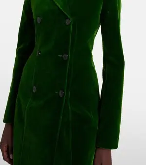 Alaïa Double-breasted Cotton Velvet Coat