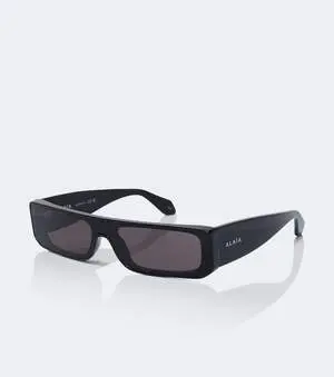 Alaïa Lettering Logo Rectangular Sunglasses