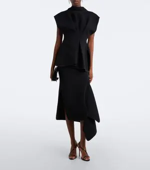 Maticevski Gleam Draped Midi Skirt
