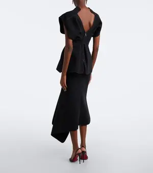 Maticevski Gleam Draped Midi Skirt