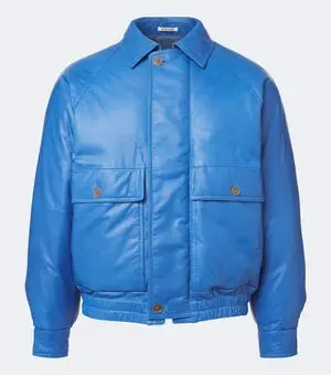 Auralee Leather Down Jacket - Blue