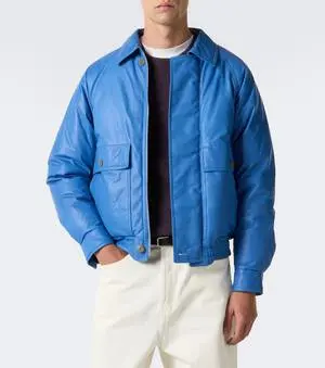 Auralee Leather Down Jacket - Blue