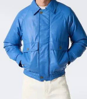 Auralee Leather Down Jacket - Blue