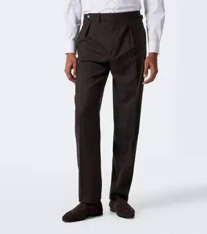 Dunhill Wool And Cashmere Flannel Tapered Pants