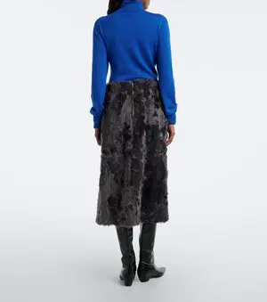YVES SALOMON Shearling Midi Skirt