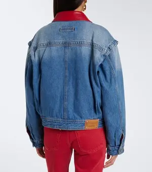 Isabel Marant Étoile Devyn Leather-trimmed Denim Jacket