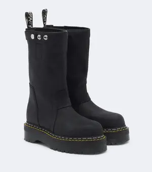 Rick Owens X Dr. Martens Quad Platform Boots - Black
