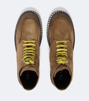 Prada Suede Lace-up Boots