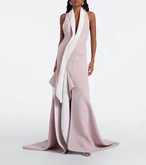 Maticevski Allude Asymmetric Draped Jersey Gown
