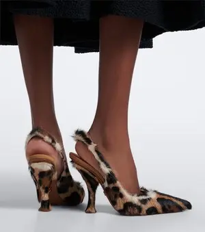 Dolce & Gabbana Leopard-print Calf Hair Slingback Pumps