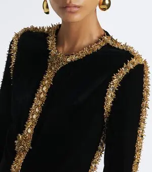Balmain Embellished Velvet Gown