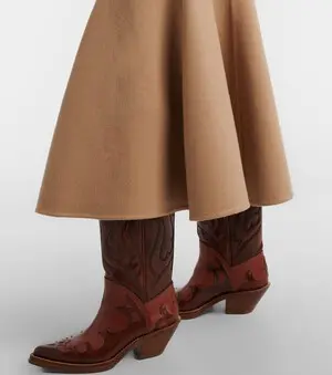 Gabriela Hearst Patterson Cashmere Midi Skirt