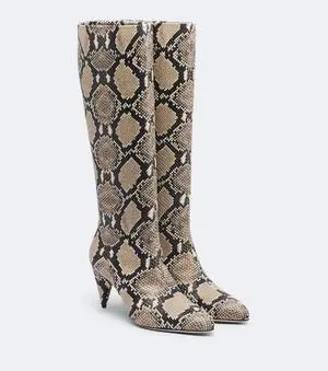 Victoria Beckham Maverick Leather Knee-high Boots - Beige
