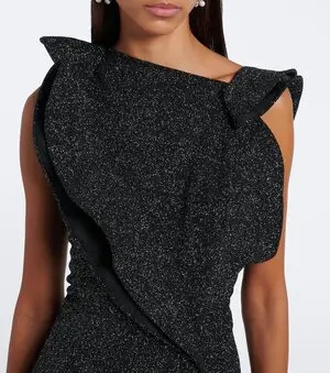 Maticevski Flashpoint Ruffled Asymmetric Gown