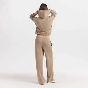 SKIMS Straight Leg Pants With Embossed Logo | Medium Neutral | | Cotton Fleece
