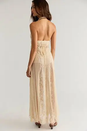 Free People Hard To Get Maxi Slip Dress - Neutral