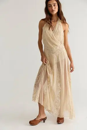 Free People Hard To Get Maxi Slip Dress - Neutral
