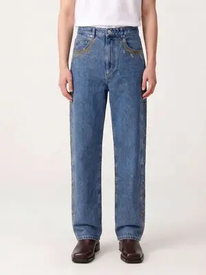Isabel Marant Étoile Jorian Baggy Wide-leg Embroidered Denim Jeans - Blue