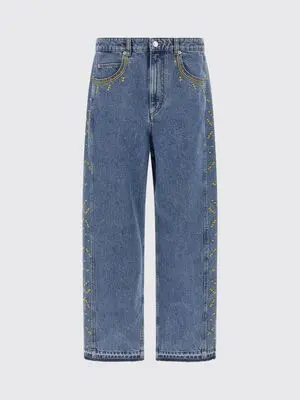 Isabel Marant Étoile Jorian Baggy Wide-leg Embroidered Denim Jeans - Blue