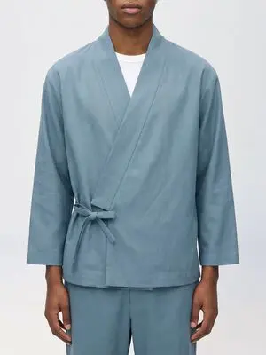 Kenzo Pure Wool Short Robe Jacket With V-neck And Tie Closure