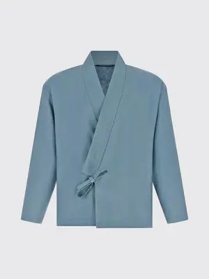 Kenzo Pure Wool Short Robe Jacket With V-neck And Tie Closure